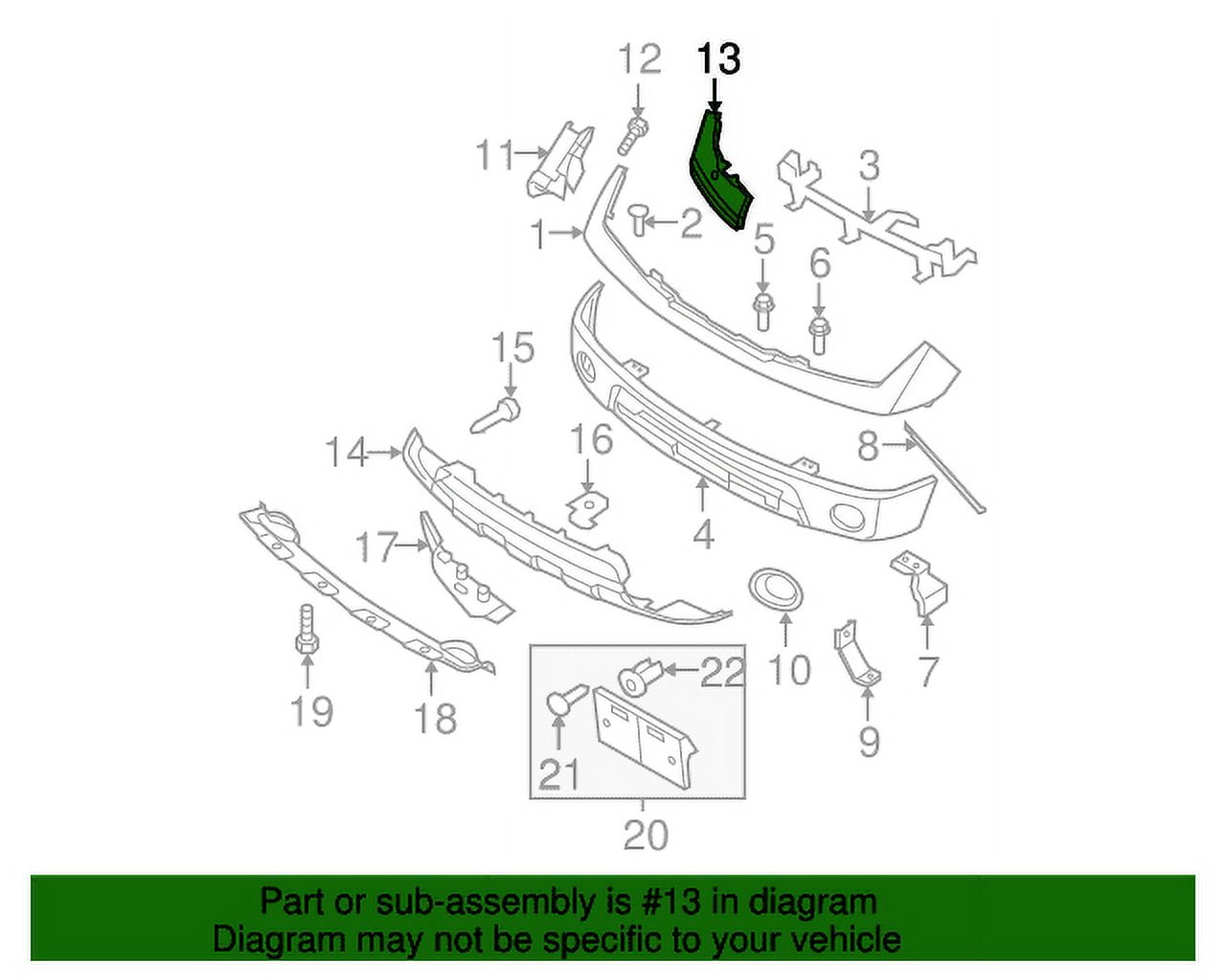 New Genuine Nissan Bracket-Front Bumper,Rh 62044EA800 / 62044-EA800 OEM ...