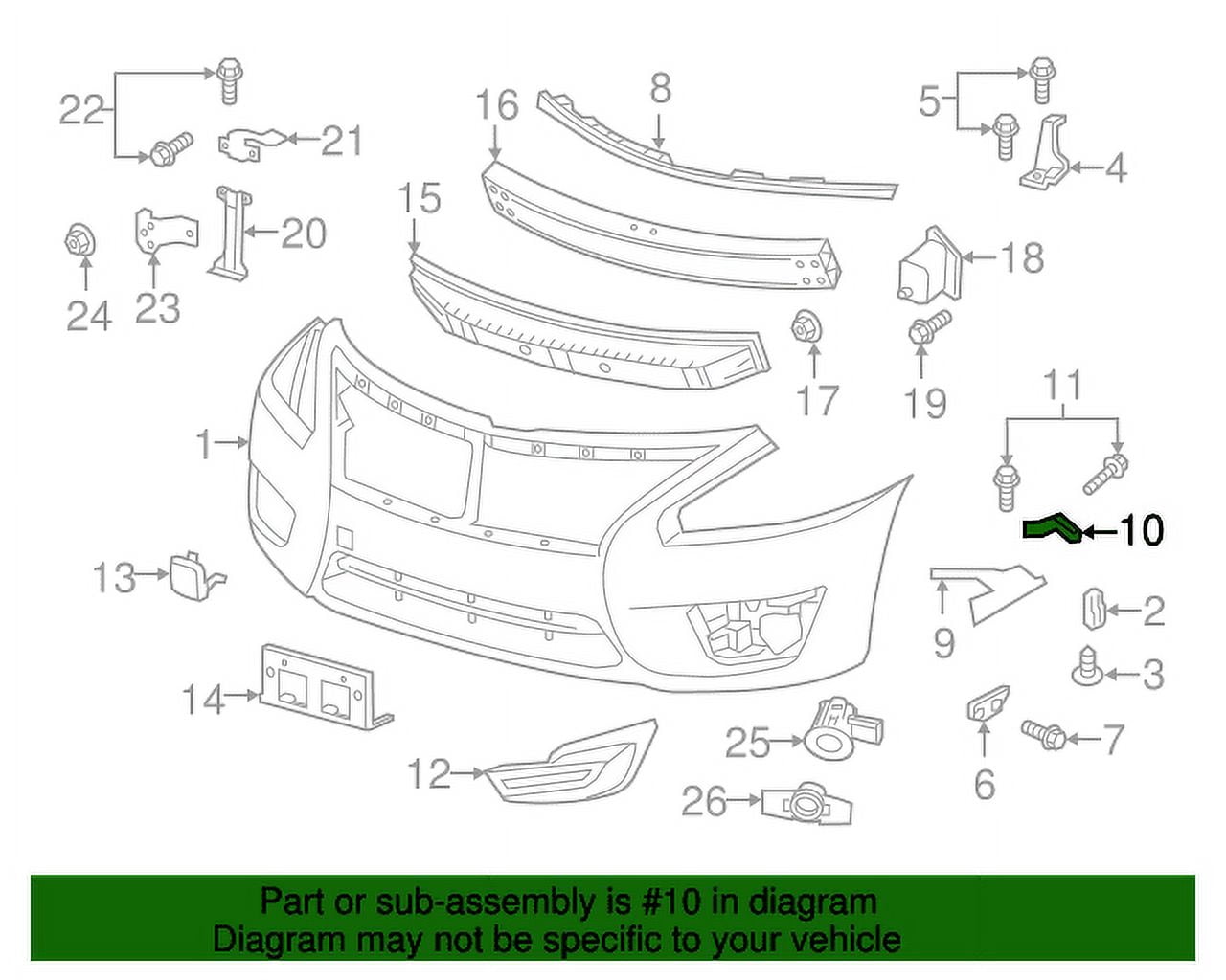 New Genuine Nissan Bracket - Front Bumper Side, Rh 622263TA0A / 62226 ...