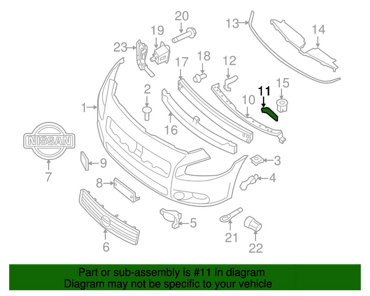 New Genuine Nissan Bracket-Front Bumper Side,Rh 622269N00A / 62226 ...