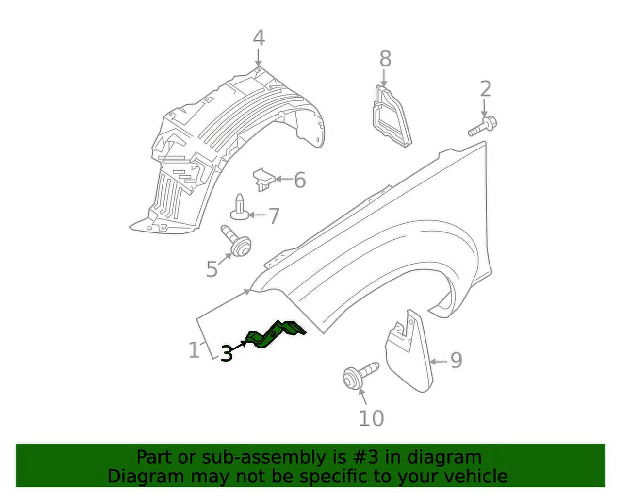 New Genuine Nissan Bracket-Front Fender,Lower Lh 63145EA530 / 63145 ...