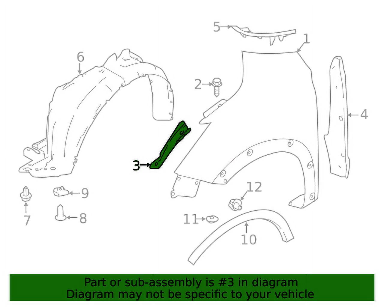 New Genuine Nissan Bracket-Front Fender Lower,Rh F31605RBMA / F3160 ...