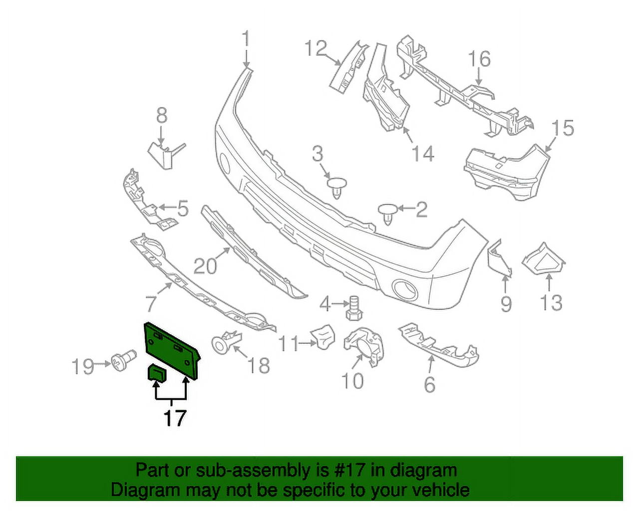 New Genuine Nissan Bracket-Licence Plate 96210ZS00A / 96210-ZS00A OEM ...