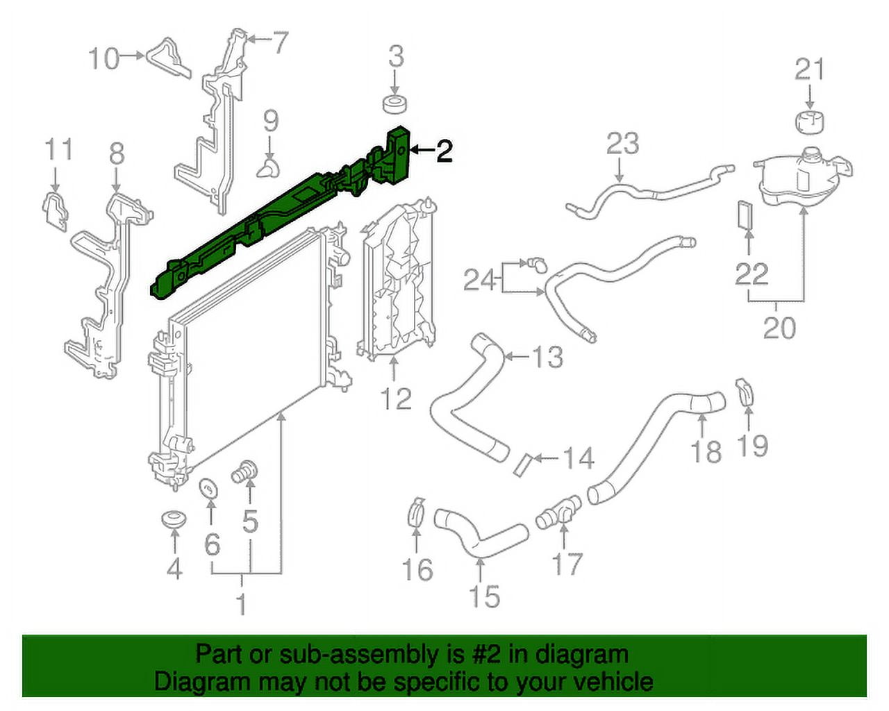 New Genuine Nissan Bracket-Radiator Mounting,Upper 215426MA2A / 21542 ...