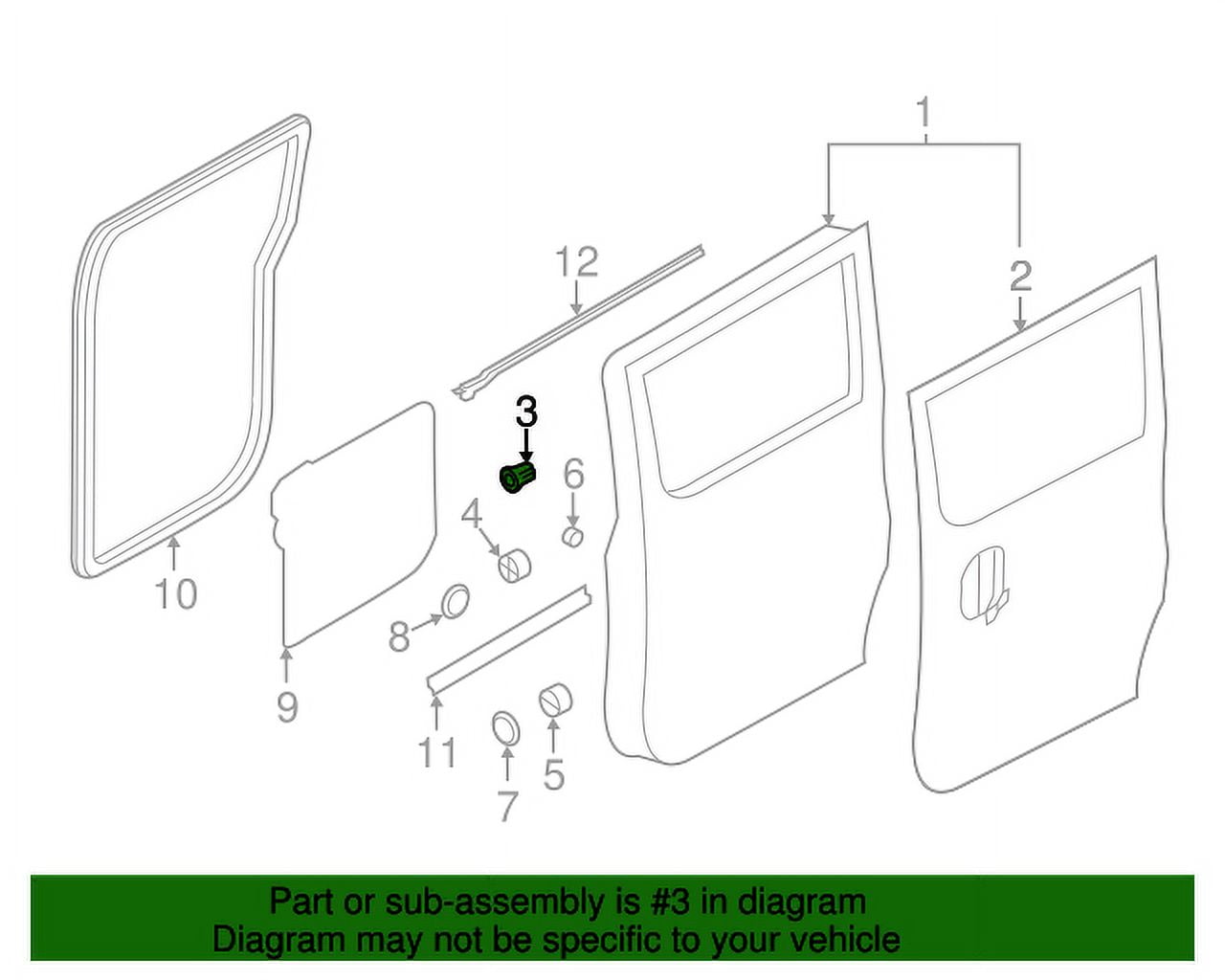 New Genuine Nissan Bumper-Slide Door 82896CY010 / 82896-CY010 OEM ...