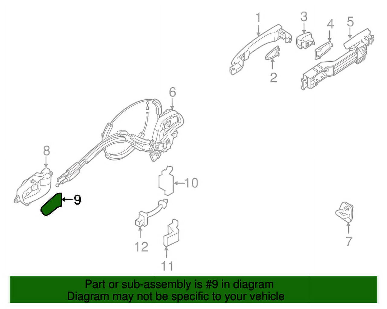 New Genuine Nissan Cap-Inside Handle, Rh 806765AA0B / 80676-5AA0B OEM ...