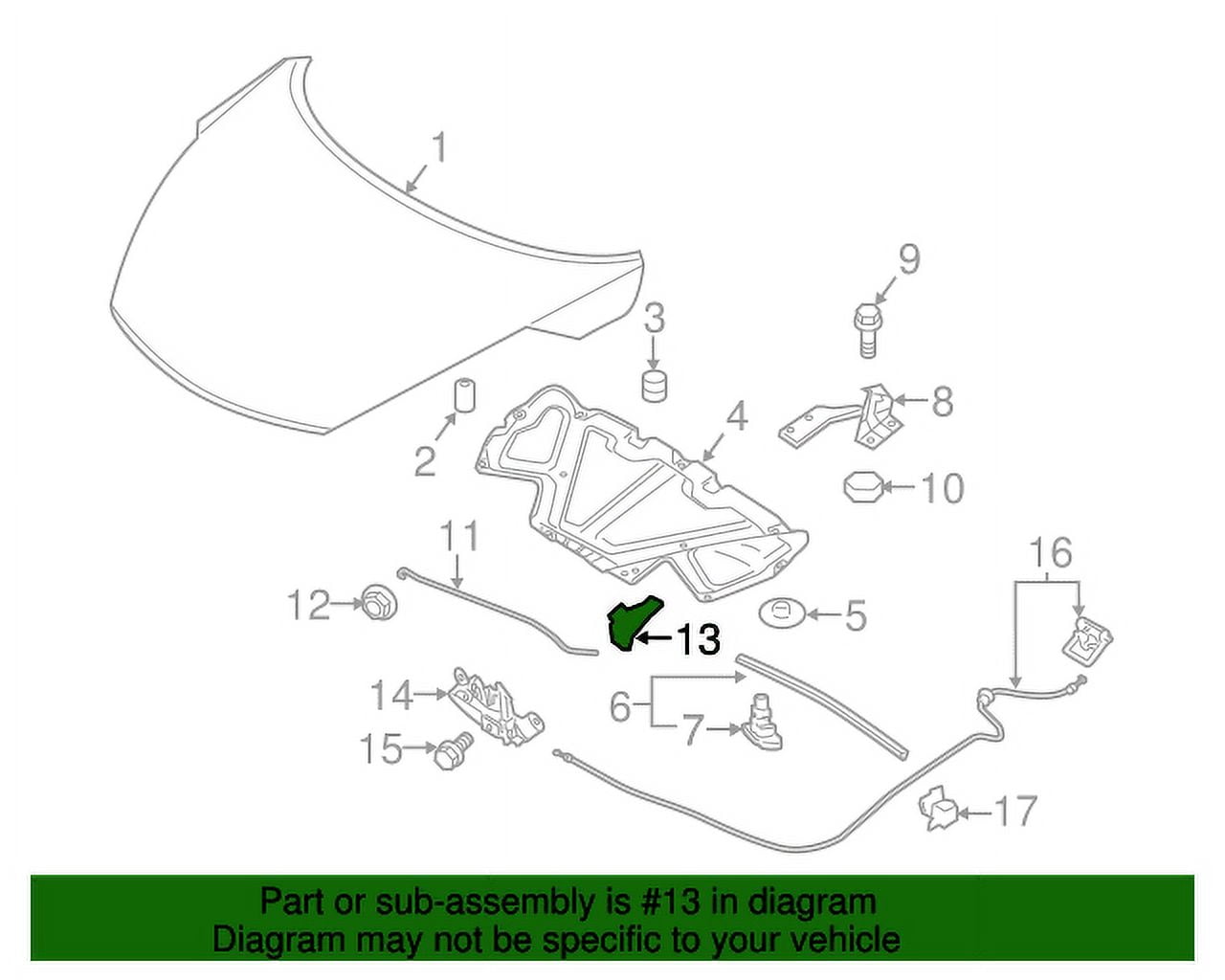 New Genuine Nissan Clamp-Hood Rod 6572250A0A / 65722-50A0A OEM ...
