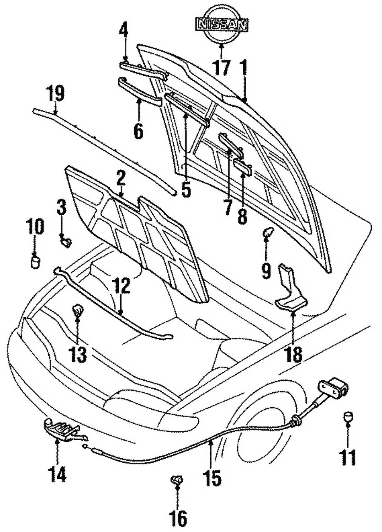 New Genuine Nissan Clamp-Rod Hood 6572265F00 / 65722-65F00 OEM ...