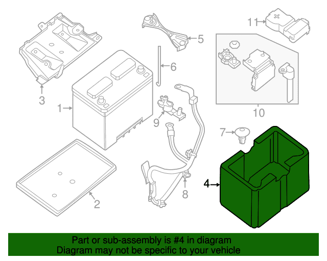 New Genuine Nissan Cover-Battery 244310W000 / 24431-0W000 OEM - Walmart.com