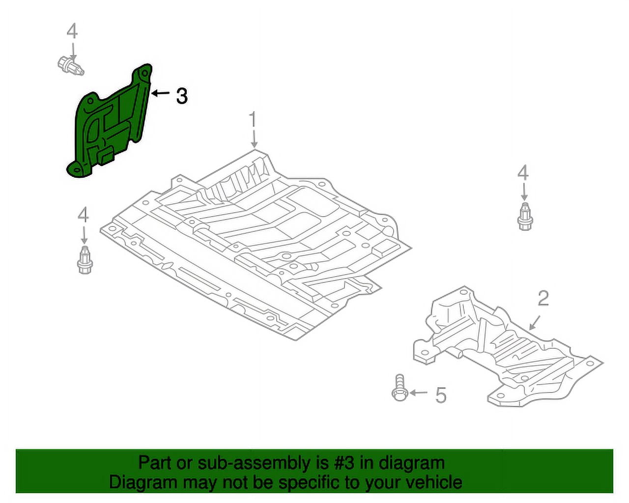 New Genuine Nissan Cover-Front Under,Rh 75893AL500 / 75893-AL500 OEM ...
