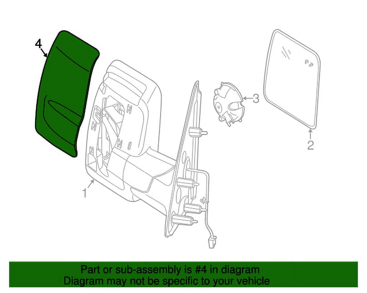 New Genuine Nissan Cover Mirror Body,Rh 963731PA1E / 96373-1PA1E OEM ...