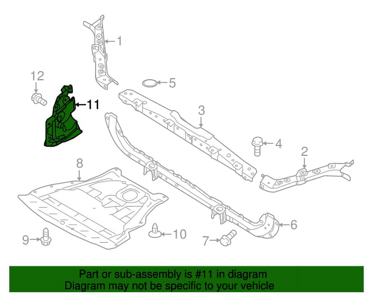 New Genuine Nissan Cover-Splash,Hoodledge Rh 648385HA0A / 64838-5HA0A ...