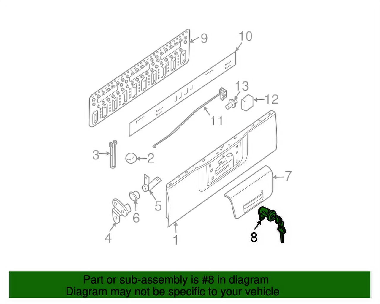 New Genuine Nissan Cylinder Set-Back Door Lock K3477EA80J / K3477-EA80J ...
