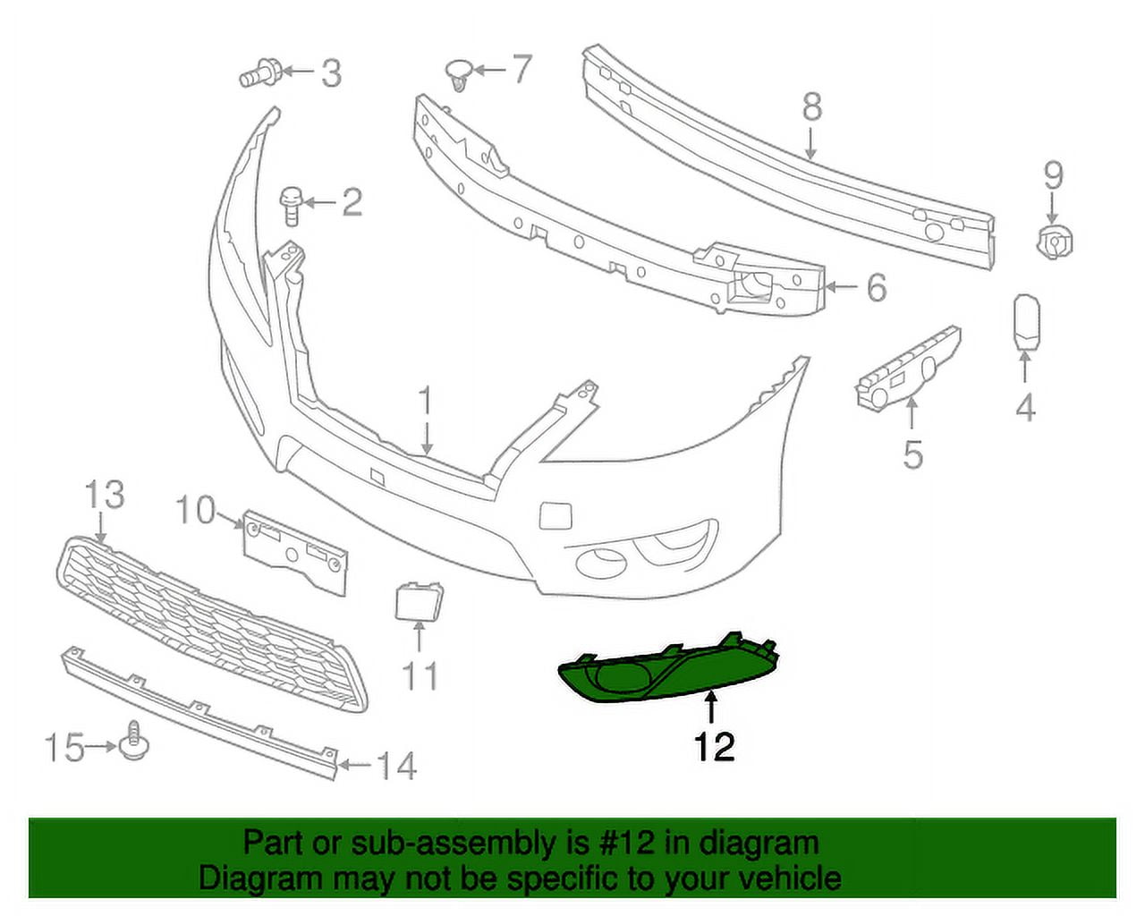 New Genuine Nissan Finisher-Front Bumper 622563SH0B / 62256-3SH0B OEM ...