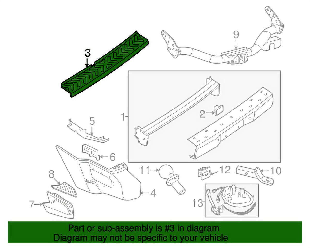 New Genuine Nissan Finisher-Rear Bumper,Center 85071EA000 / 85071-EA000 ...