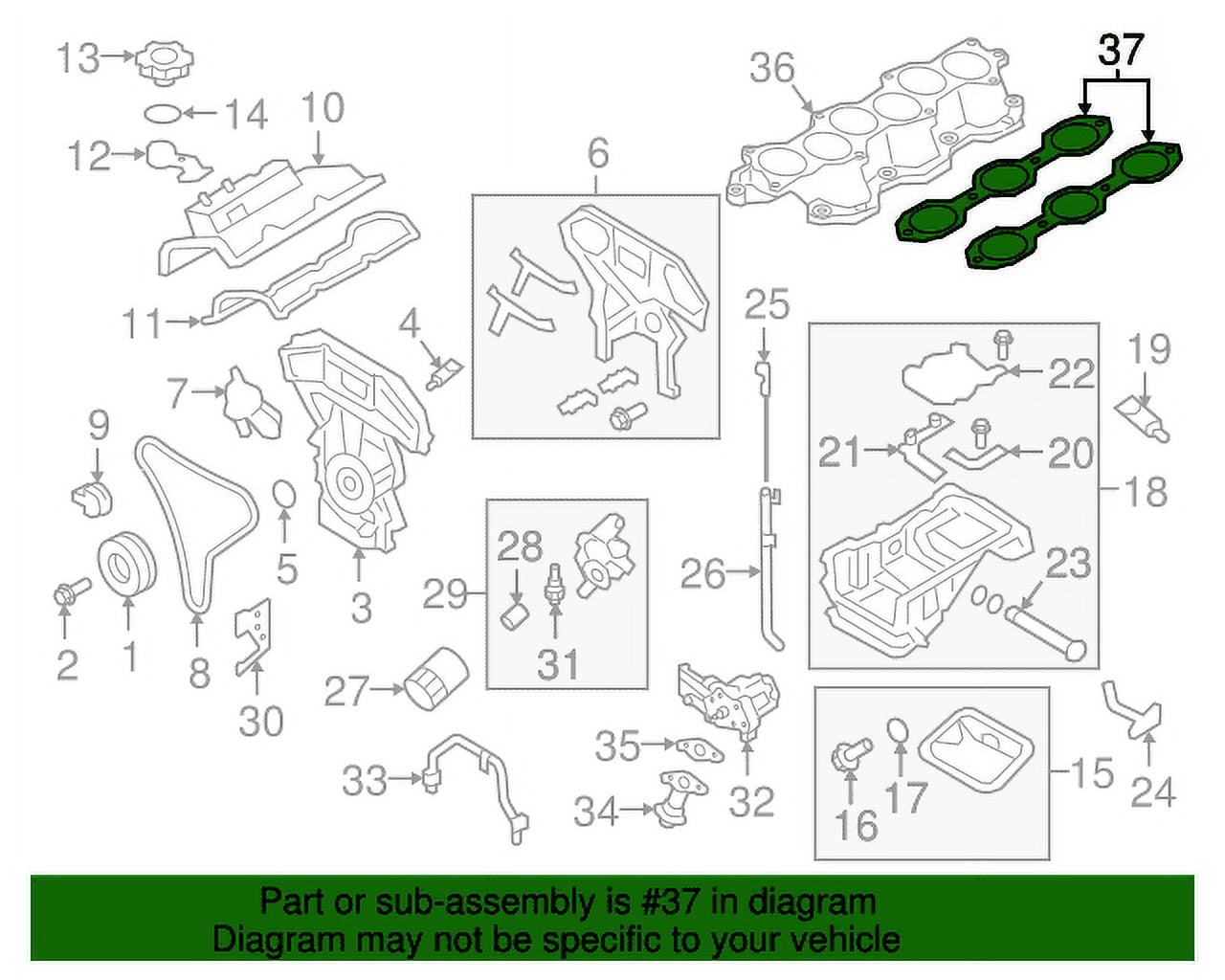 New Genuine Nissan Gasket-Adapter 14032JF00A / 14032-JF00A OEM ...