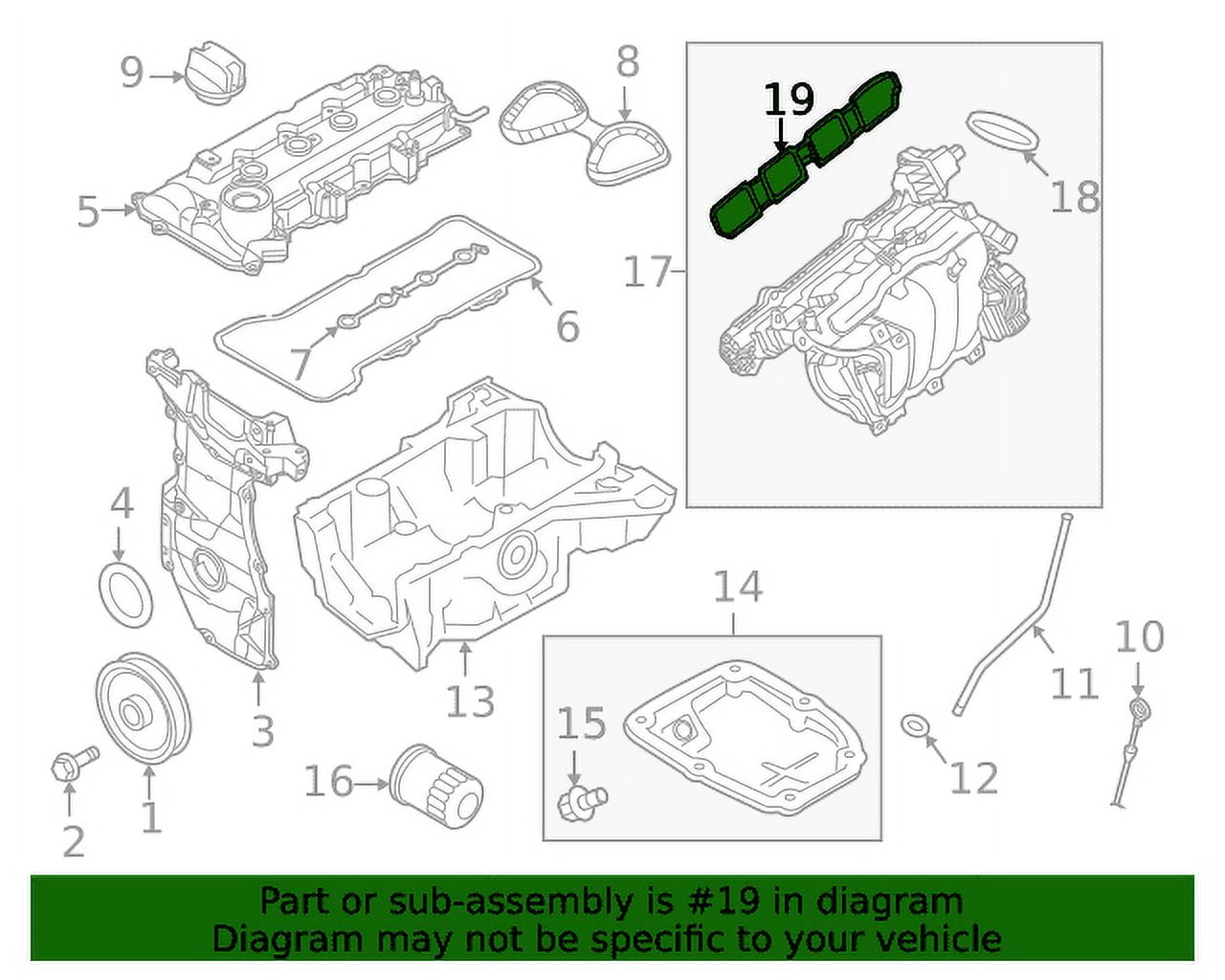 New Genuine Nissan Gasket Intake Manifold 140355RL0A / 14035-5RL0A OEM ...