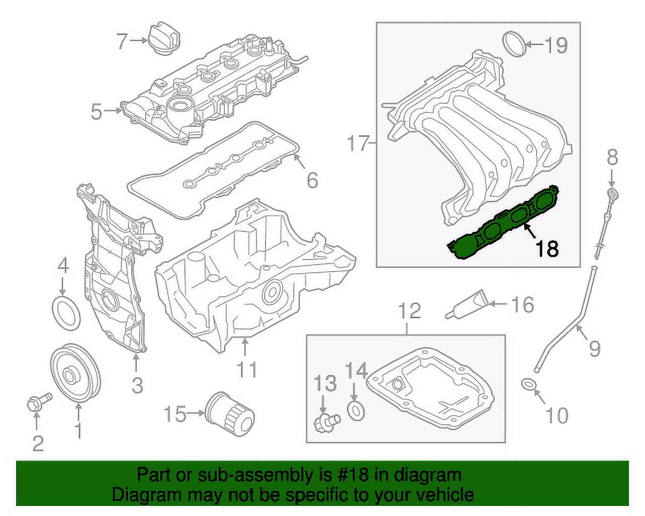 New Genuine Nissan Gasket Manifold 140351HK0A / 14035-1HK0A OEM ...