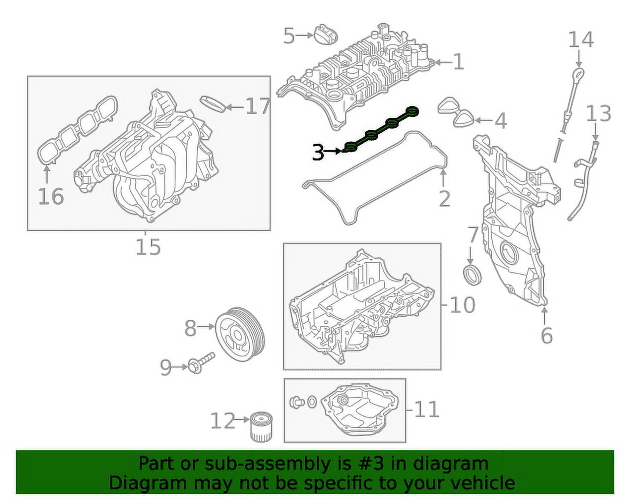 New Genuine Nissan Gasket Rocker Cover 132705RB0B / 13270-5RB0B OEM ...