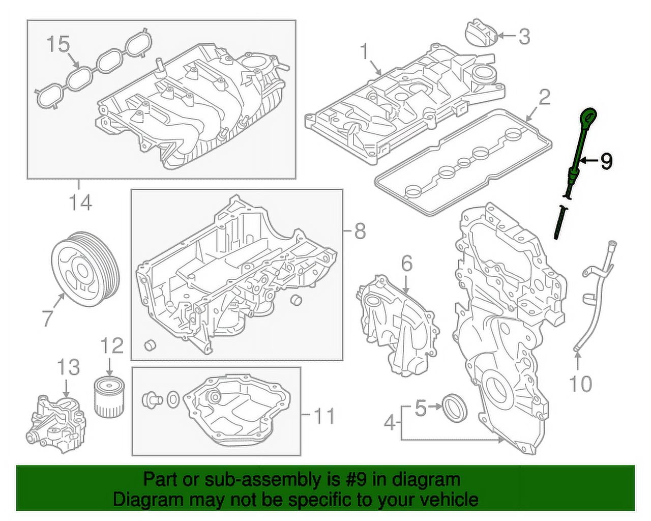 New Genuine Nissan Gauge Oil Level 111401KC0B / 11140-1KC0B OEM ...