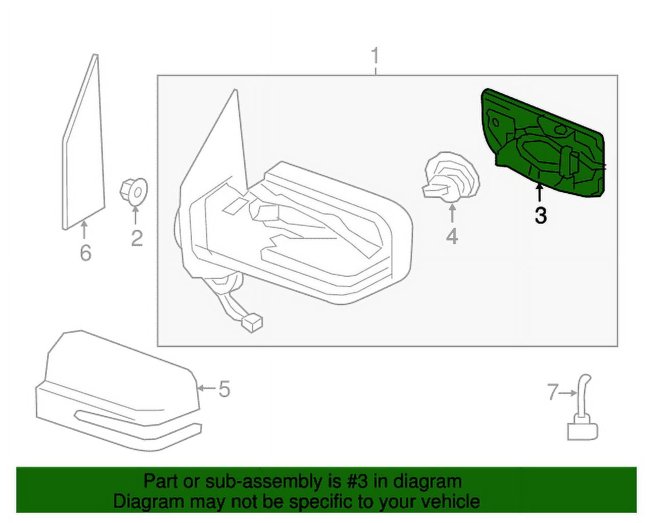 New Genuine Nissan Glass-Mirror,Lh 96366EZ32A / 96366-EZ32A OEM ...