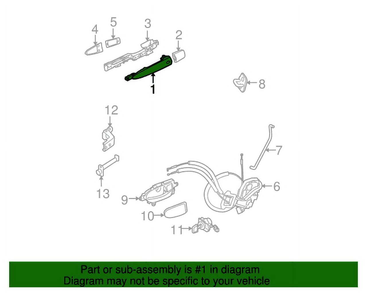 New Genuine Nissan Grip-Outside Handle 806409N00A / 80640-9N00A OEM ...