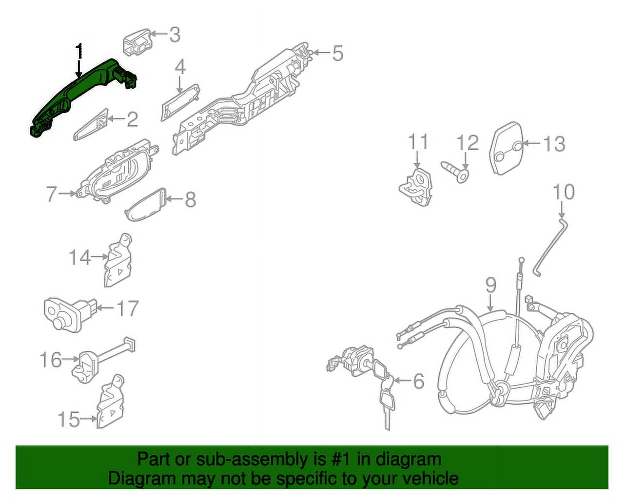 New Genuine Nissan Grip-Outside Handle OE 806401LA0D - Walmart.com