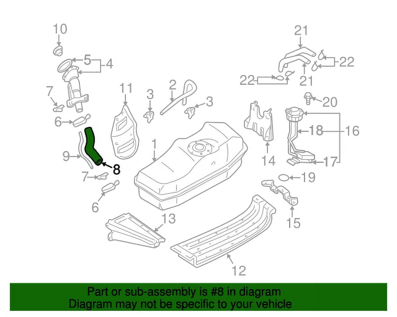 New Genuine Nissan Hose-Filler 172285S600 / 17228-5S600 OEM - Walmart.com