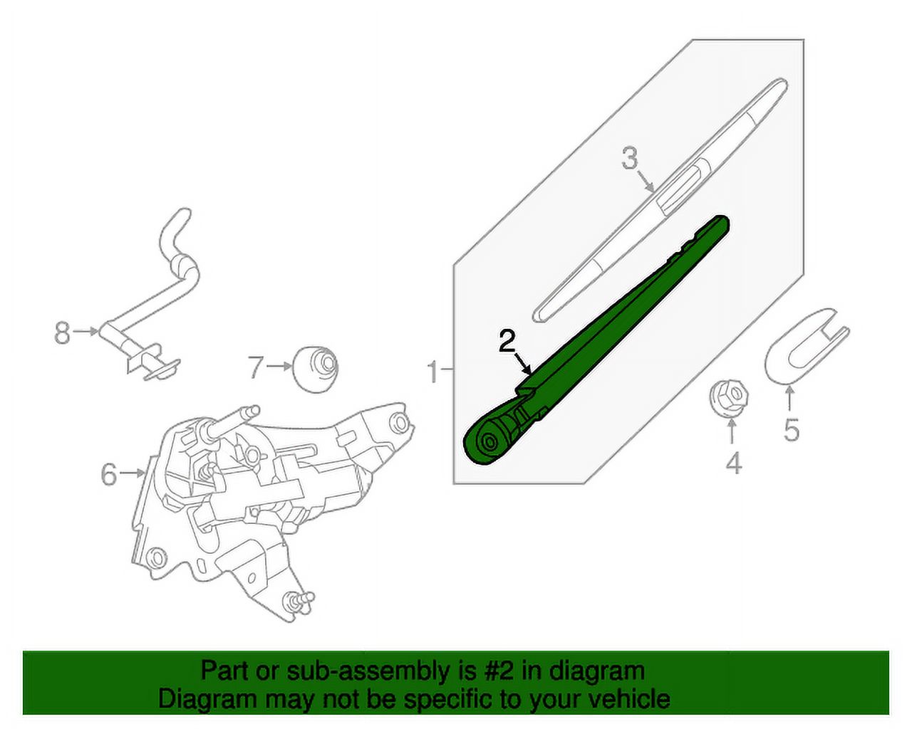 New Genuine Nissan / Infiniti Arm Assy Rear Window Wiper 287815AA0A ...