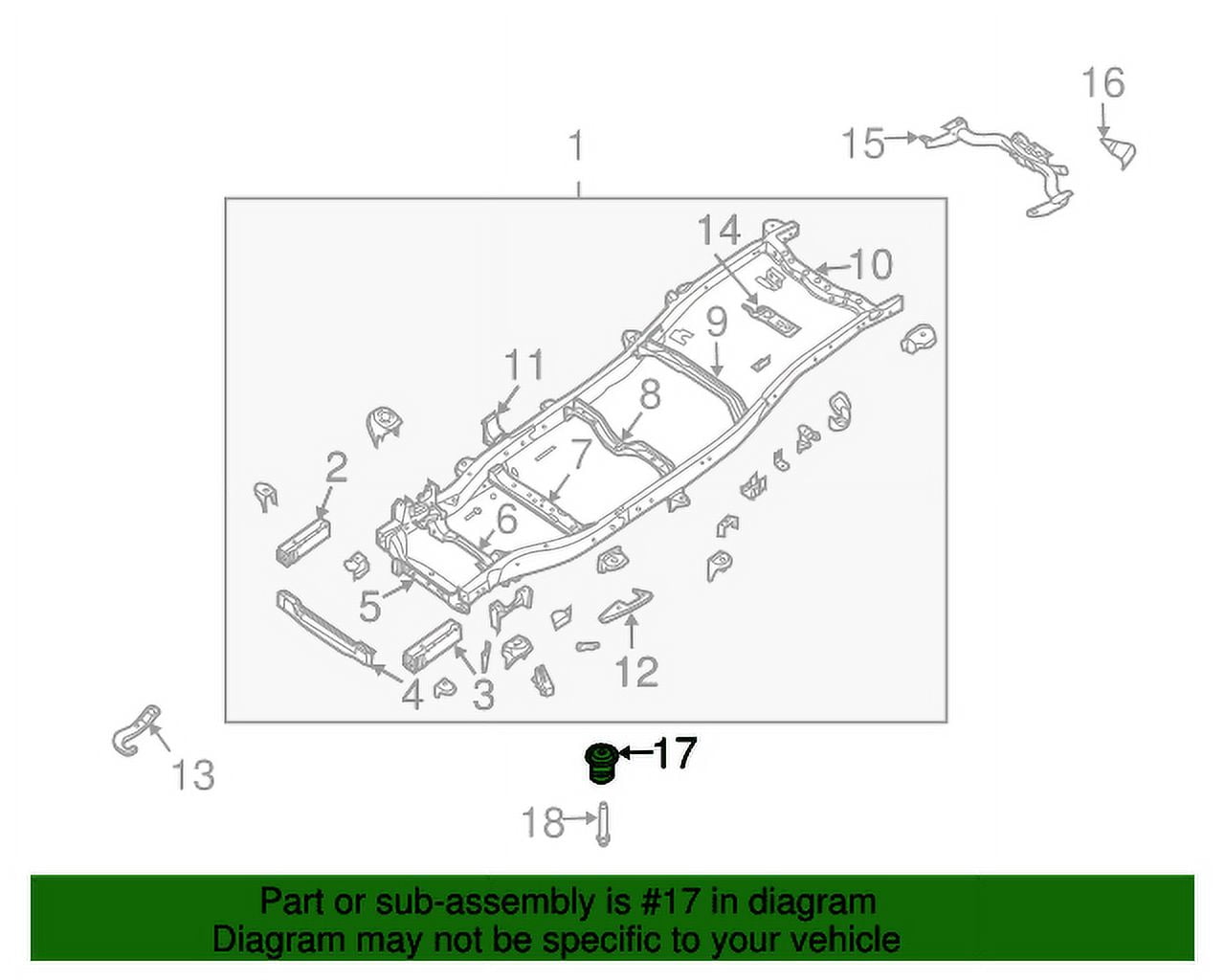 New Genuine Nissan Insulator Body Mounting, 2Nd 95520ZZ50A / 95520 ...