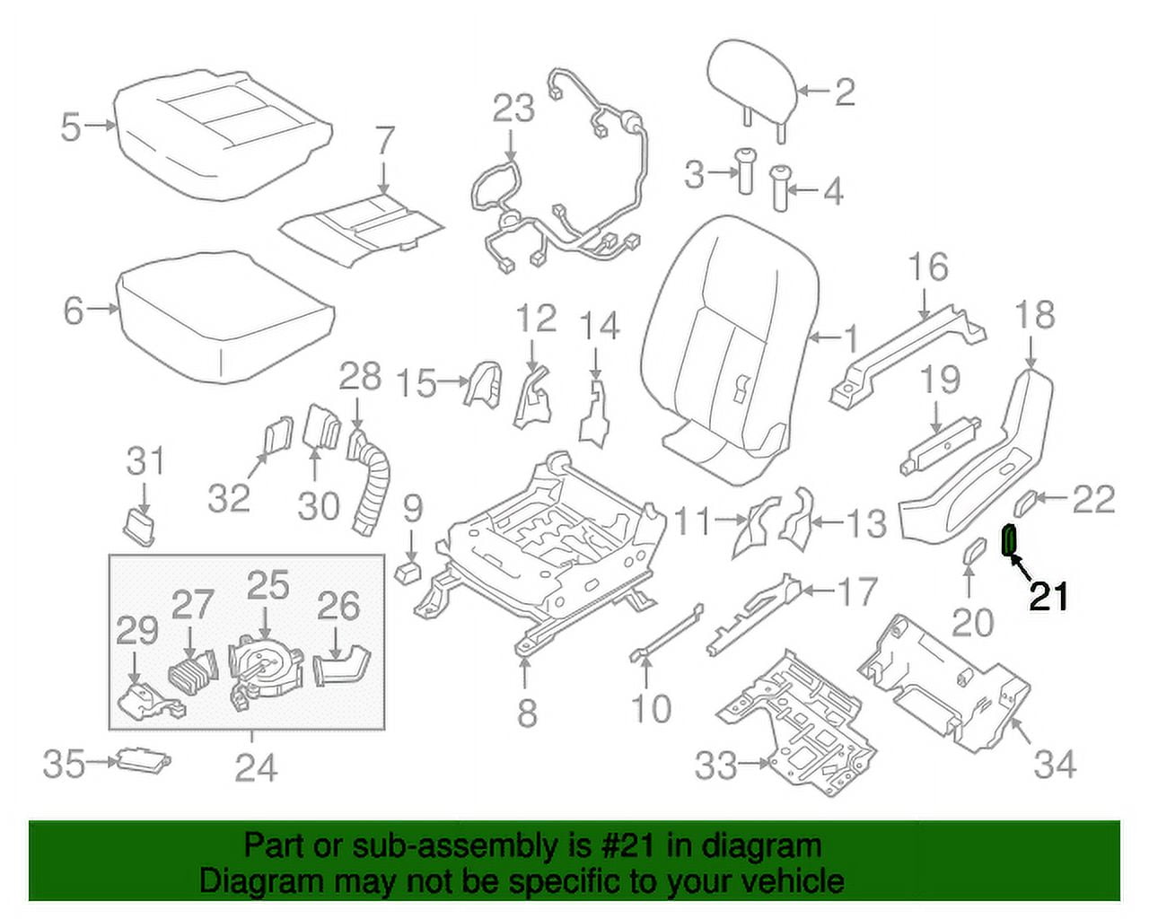 New Genuine Nissan Knob Switch Front Seat Reclining Lh 87063JM01A OEM ...