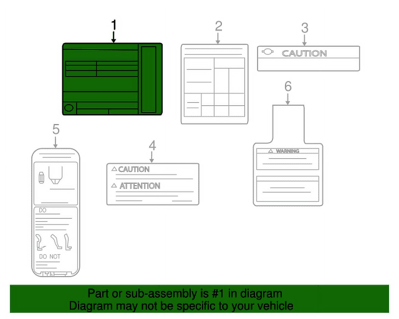 New Genuine Nissan Label-Emission Control Information 148057FW0B OEM ...