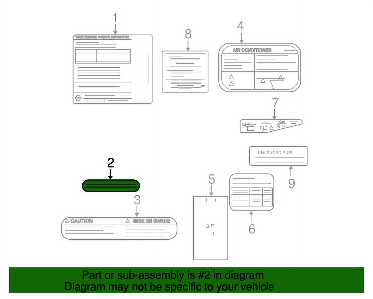 New Genuine Nissan Label-Oil Caution 99053ET100 / 99053-ET100 OEM ...