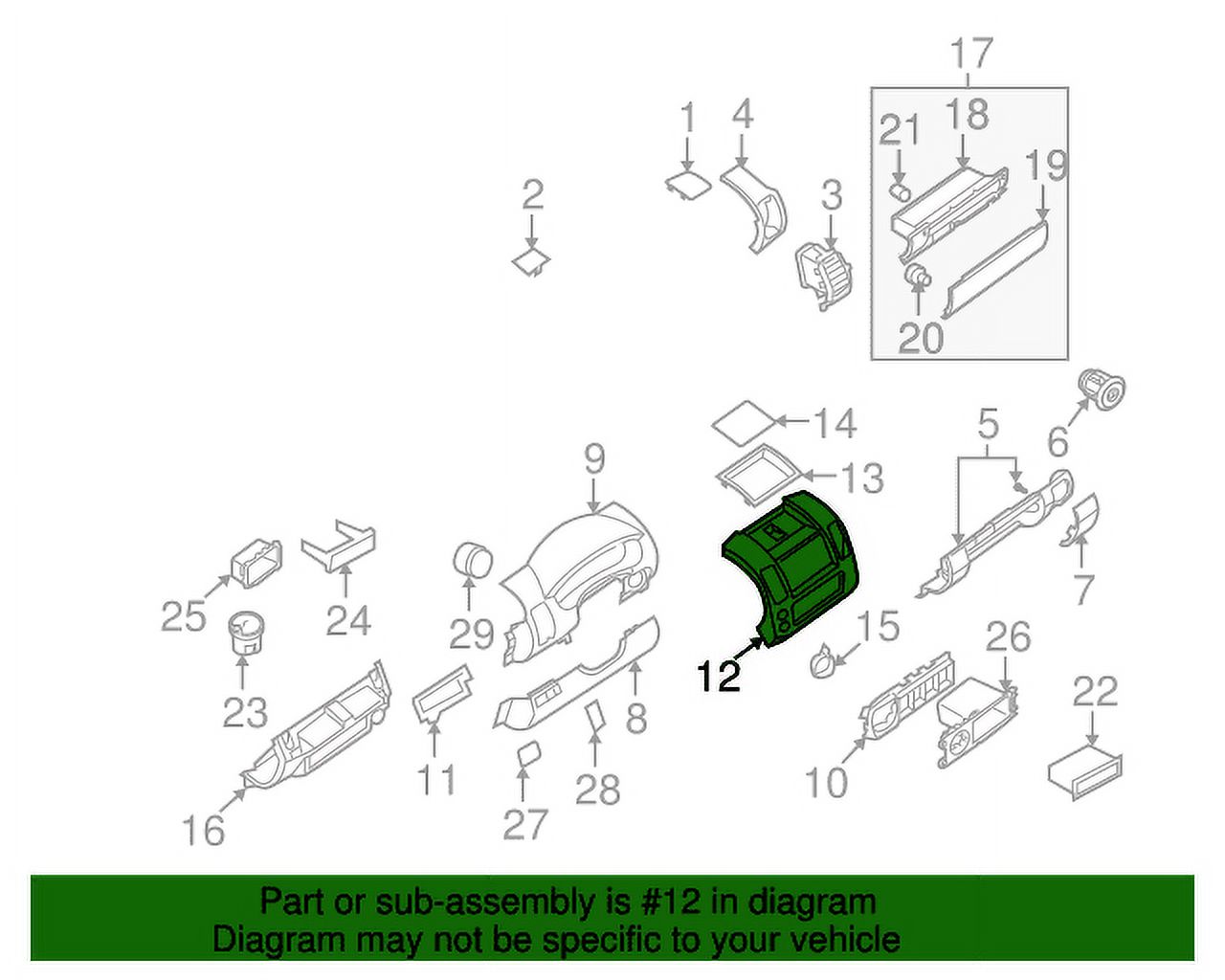 New Genuine Nissan Lid-Cluster 682599BF0D / 68259-9BF0D OEM - Walmart.com