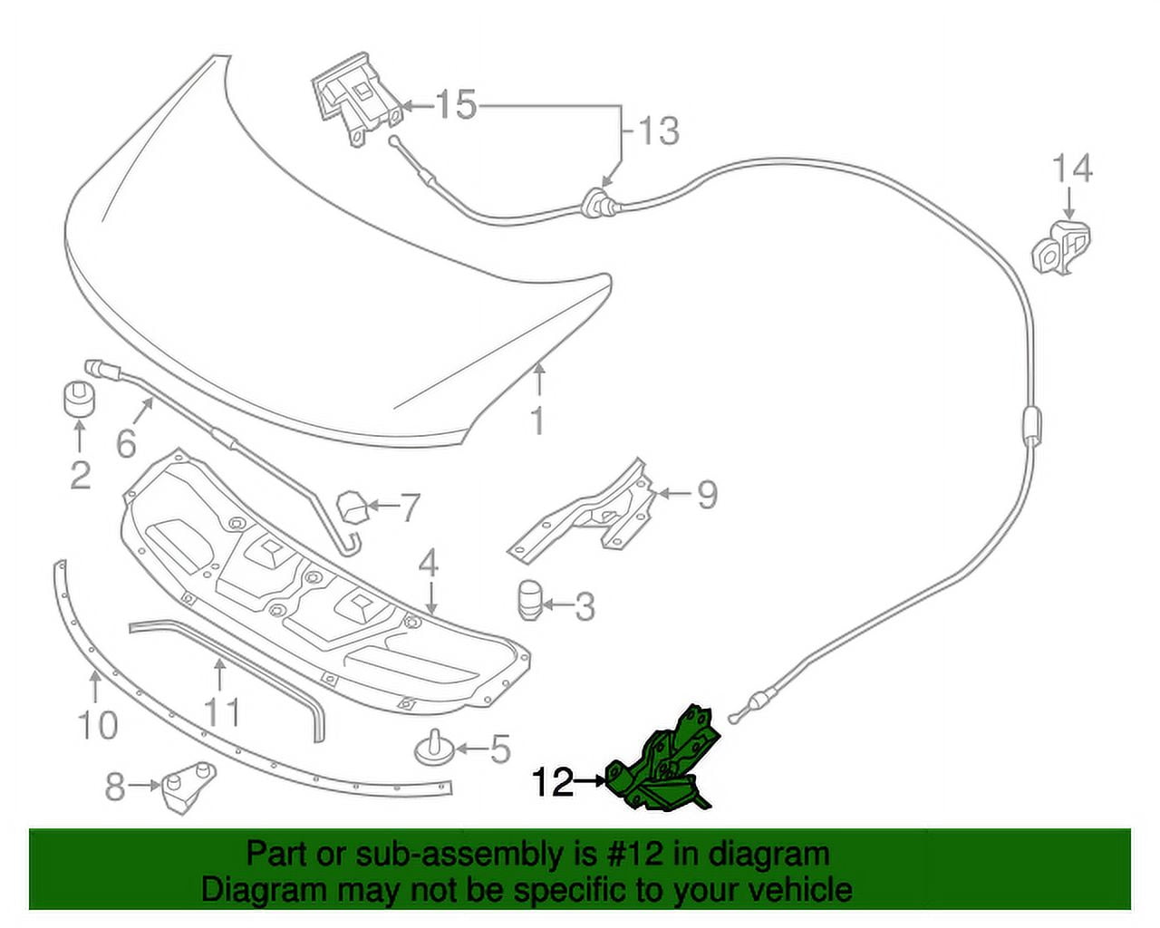 New Genuine Nissan Male Assy-Hood Lock 656011JA0A / 65601-1JA0A OEM ...