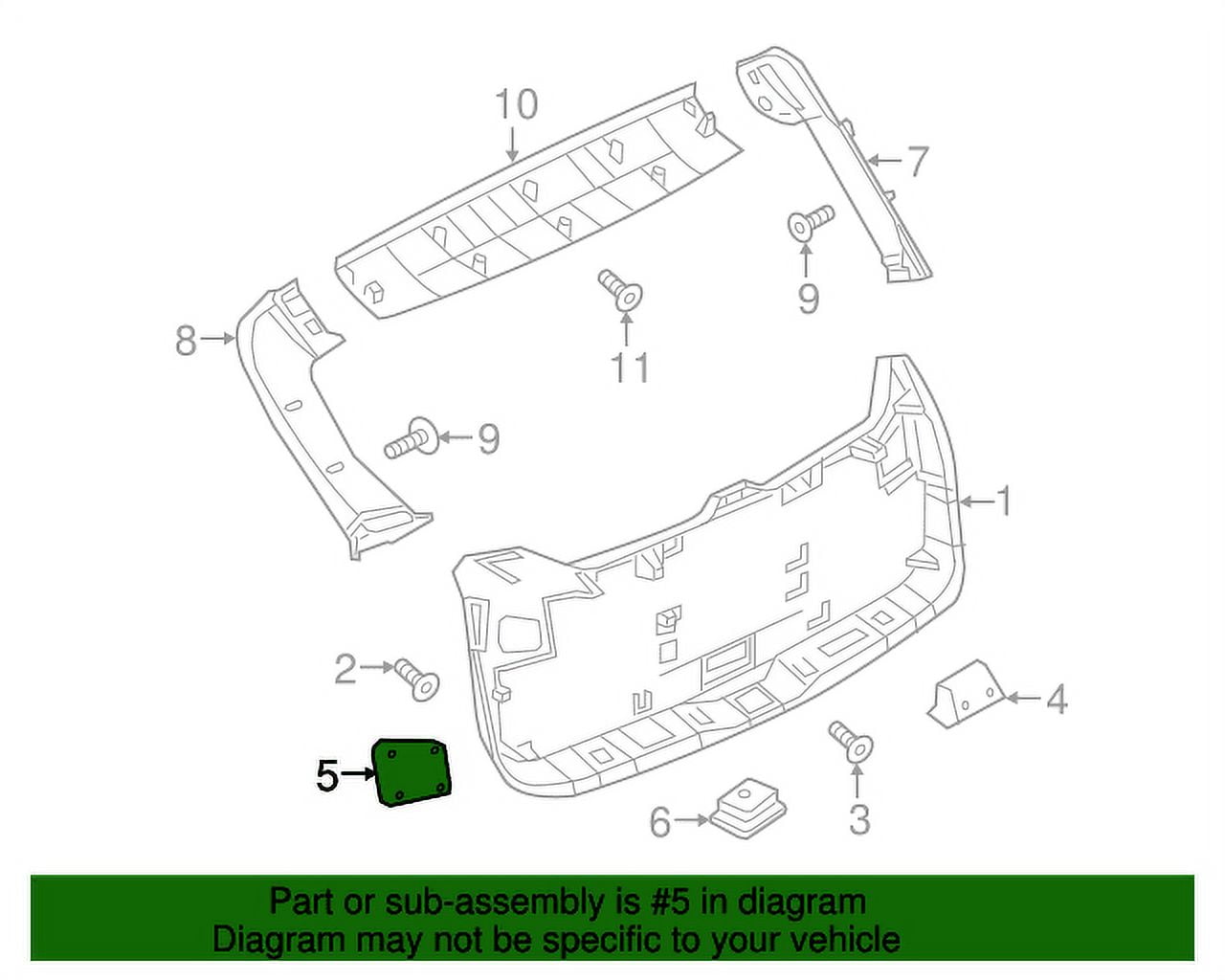 New Genuine Nissan Mask Back Door,Rh 909165AA0A / 90916-5AA0A OEM ...