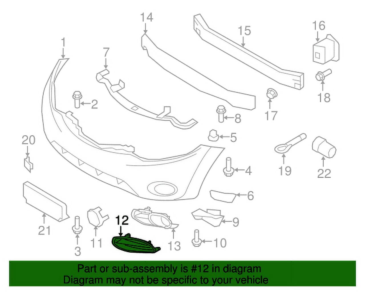 New Genuine Nissan Moulding-Front Bumper, Lh 620751SX0A / 62075-1SX0A ...