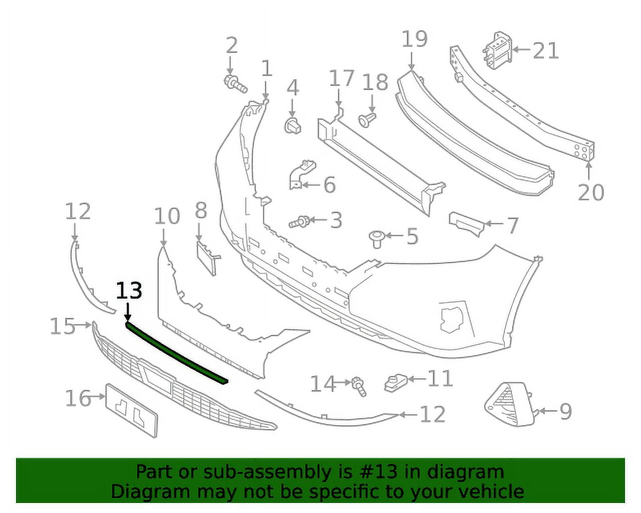 New Genuine Nissan Moulding-Front Bumper, Upper 620789UF0A / 62078 ...
