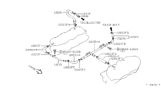 New Genuine Nissan PCV Valve Hose OE 118260B000 - Walmart.com
