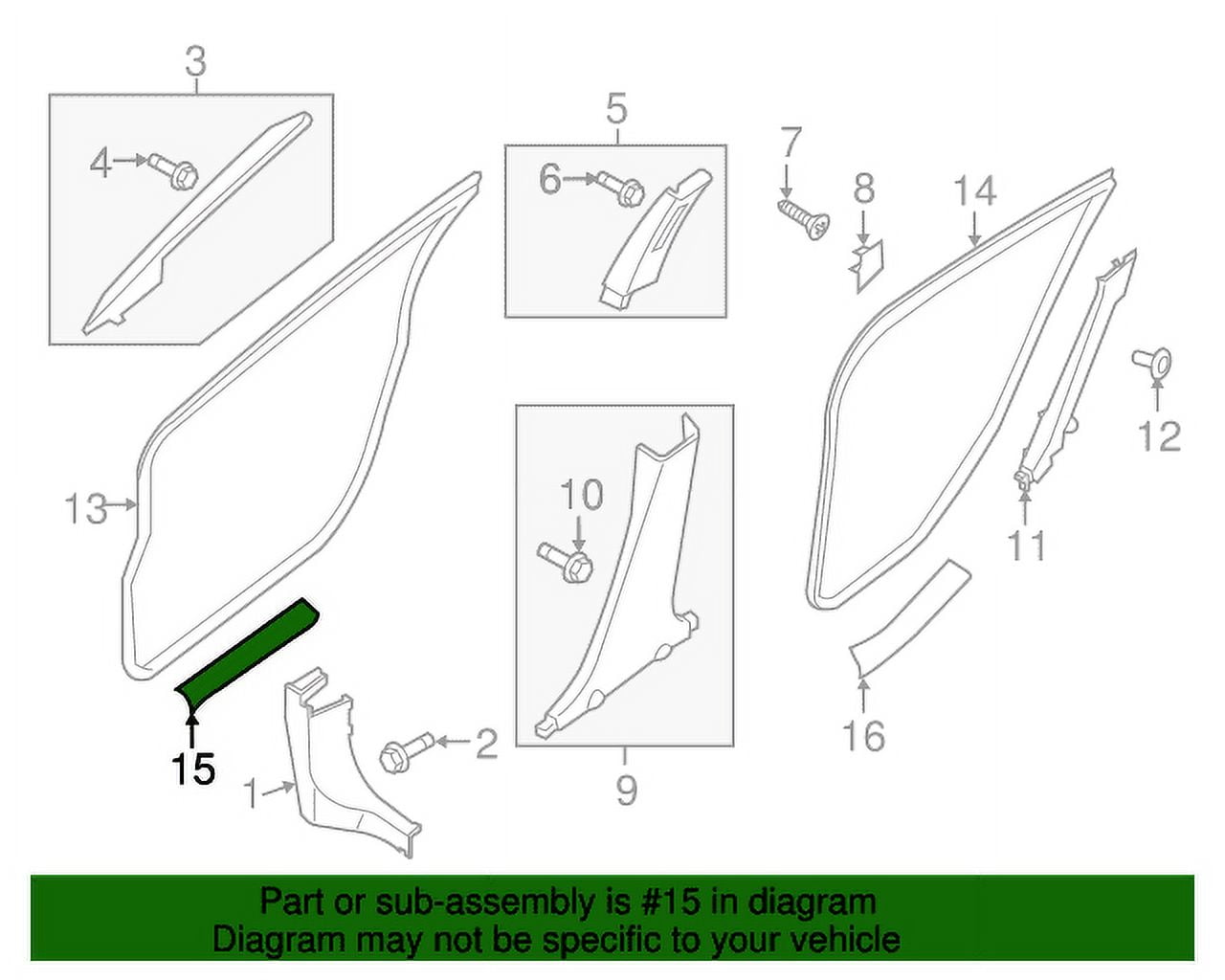 New Genuine Nissan Plate-Kicking,Front Lh 769B54AF0B / 769B5-4AF0B OEM ...