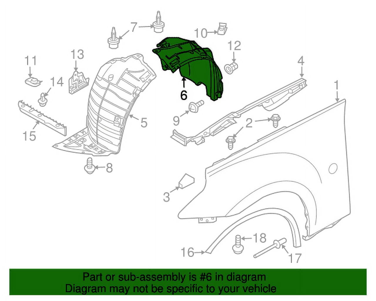 New Genuine Nissan Protector-Front Fender,Rh 638421EA0A / 63842-1EA0A ...