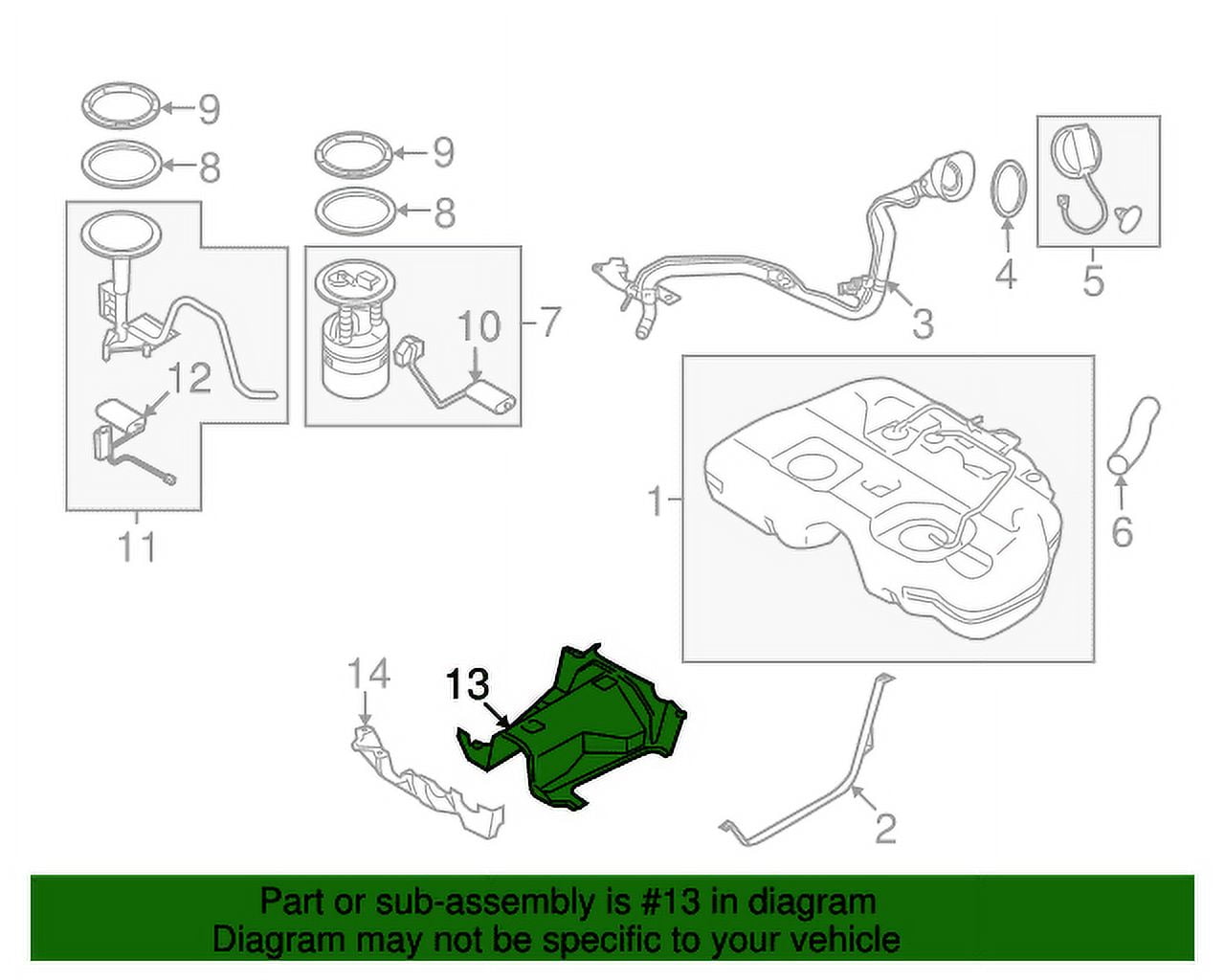 New Genuine Nissan Protector-Fuel Tank 172855AA0A / 17285-5AA0A OEM ...