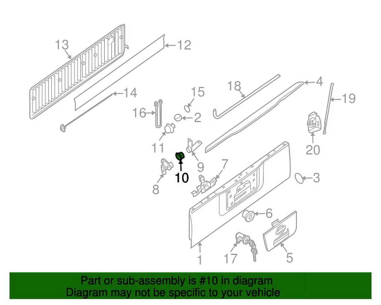 New Genuine Nissan Ring-Rear Gate 934787S200 / 93478-7S200 OEM ...