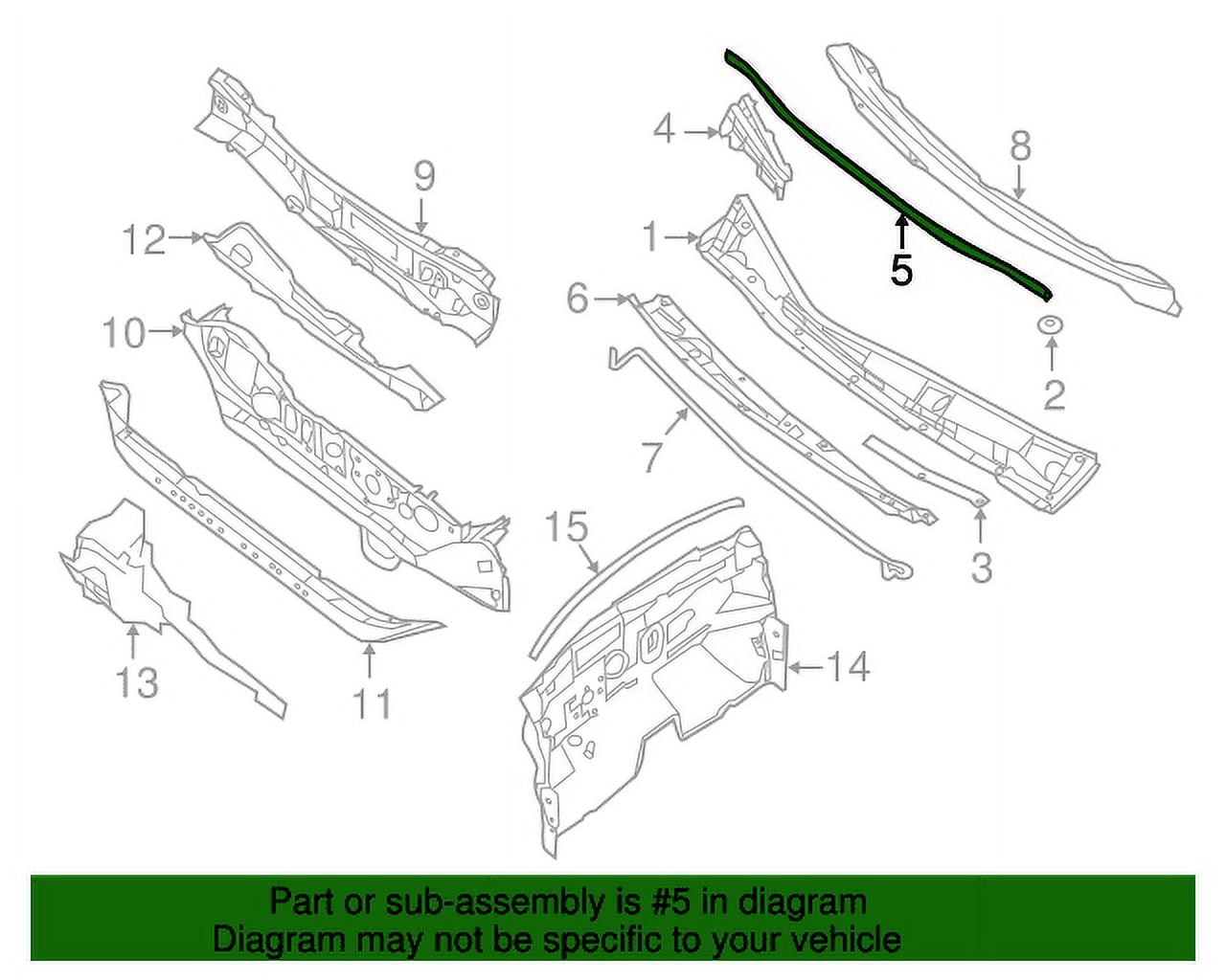 New Genuine Nissan Seal Cowl Top 668303SG0A / 66830-3SG0A OEM - Walmart.com