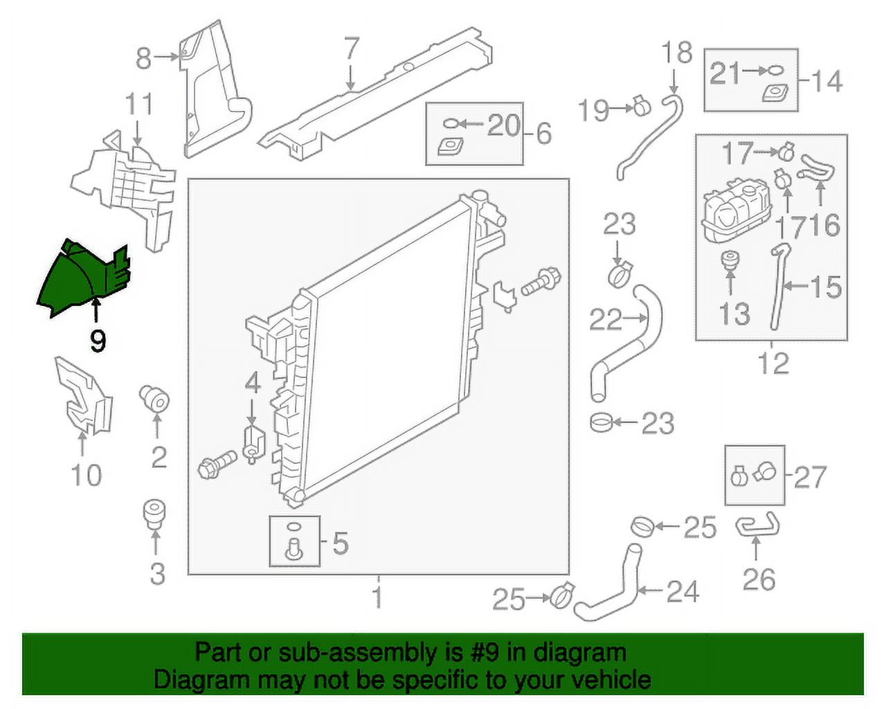 New Genuine Nissan Seal-Radiator,Lh 214995ZW0A / 21499-5ZW0A OEM ...