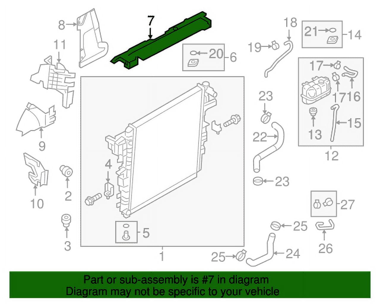New Genuine Nissan Seal-Radiator Upper 214961LA0A / 21496-1LA0A OEM ...