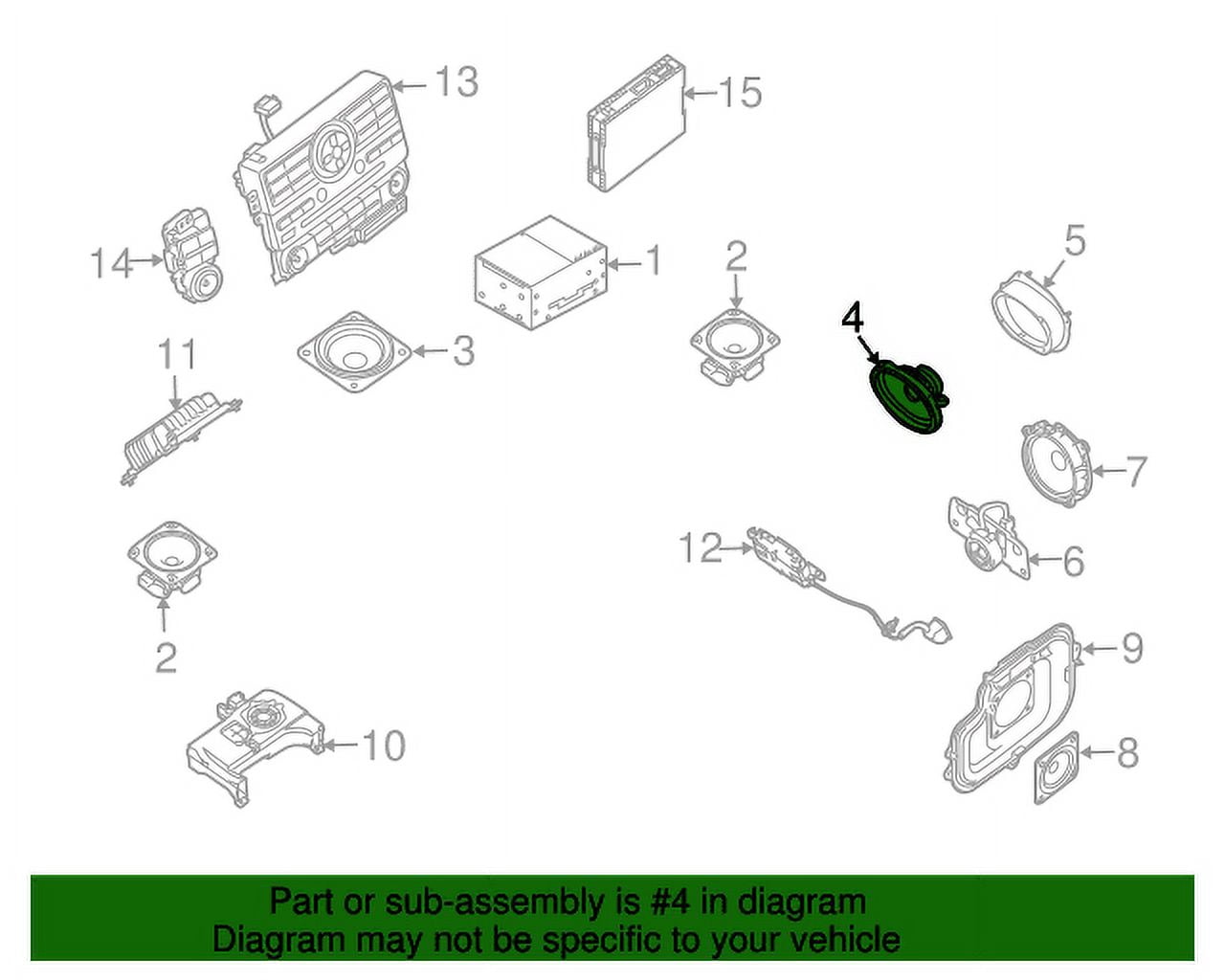 New Genuine Nissan Speaker Unit 281577S200 / 28157-7S200 OEM - Walmart.com