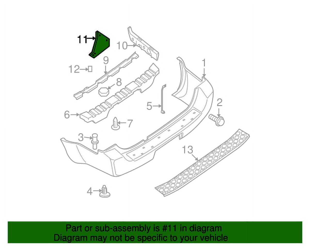 New Genuine Nissan Stay-Rear Bumper Side,Rh 85270EA500 / 85270-EA500 ...