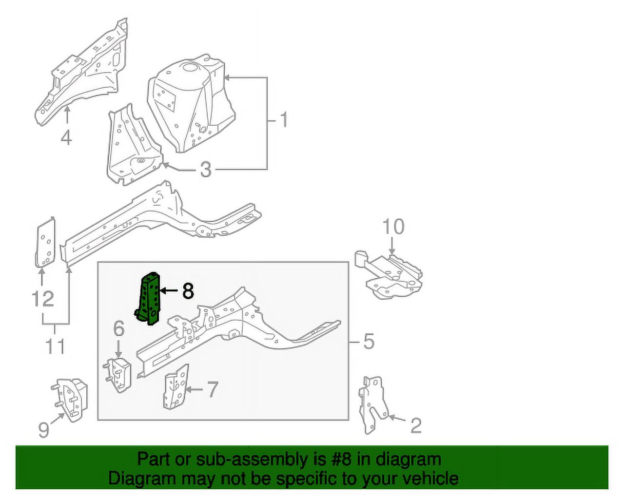 New Genuine Nissan Support-Radiator Core Side, Lh F25213ANMA / F2521 ...