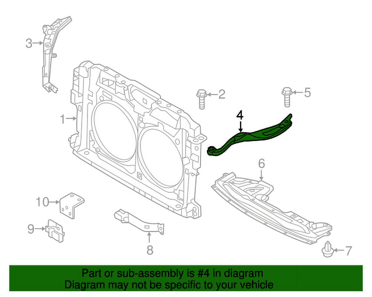 New Genuine Nissan Support-Radiator Core Upper,Lh 625131JA0A / 62513 ...