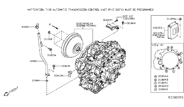 New Genuine Nissan Transmission Control Unit Assembly (2013-2018) OE ...